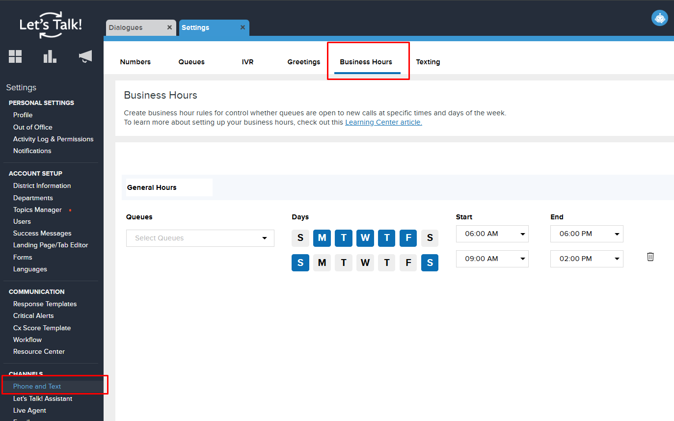 How to Set Up Call Center Business Hours